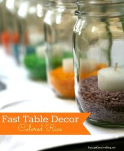 Colored Rice Easter Table Decor - Today's Creative Life