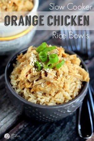 Slow Cooker Orange Chicken Rice Bowls - Today's Creative Life