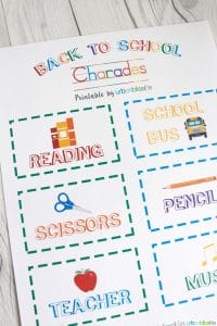 Back to School Charades Free Printable - Today's Creative Life